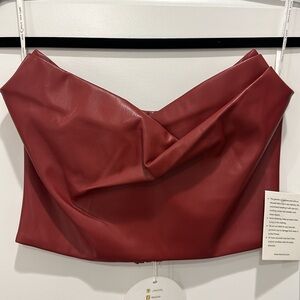 Miss Circle | Tops | Miss Cirlce Nwt Anja Burgundy Vegan Leather Boned ...